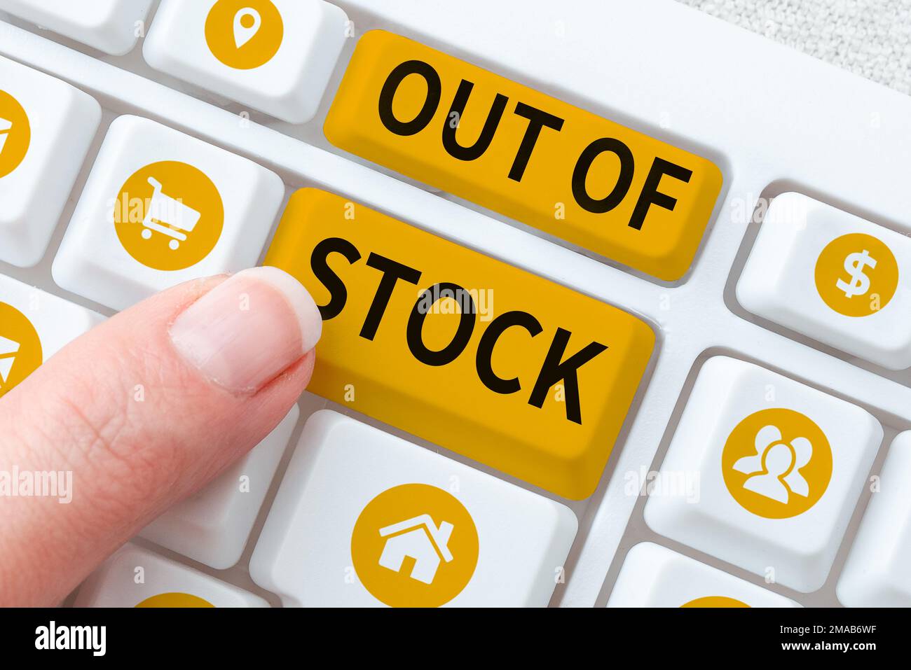 Text caption presenting Out Of Stock. Internet Concept Not available ...