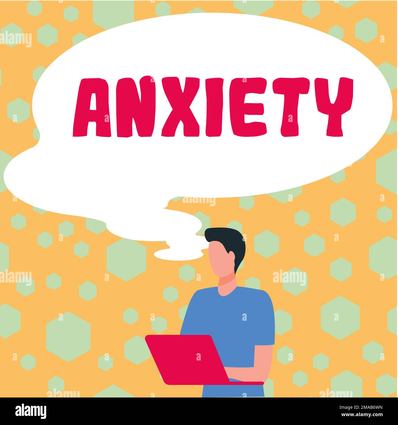 Sign displaying Anxiety. Concept meaning Excessive uneasiness and apprehension Panic attack ...