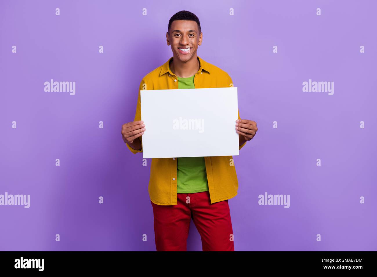 Portrait of good mood cheerful optimistic nice man wear yellow clothes ...