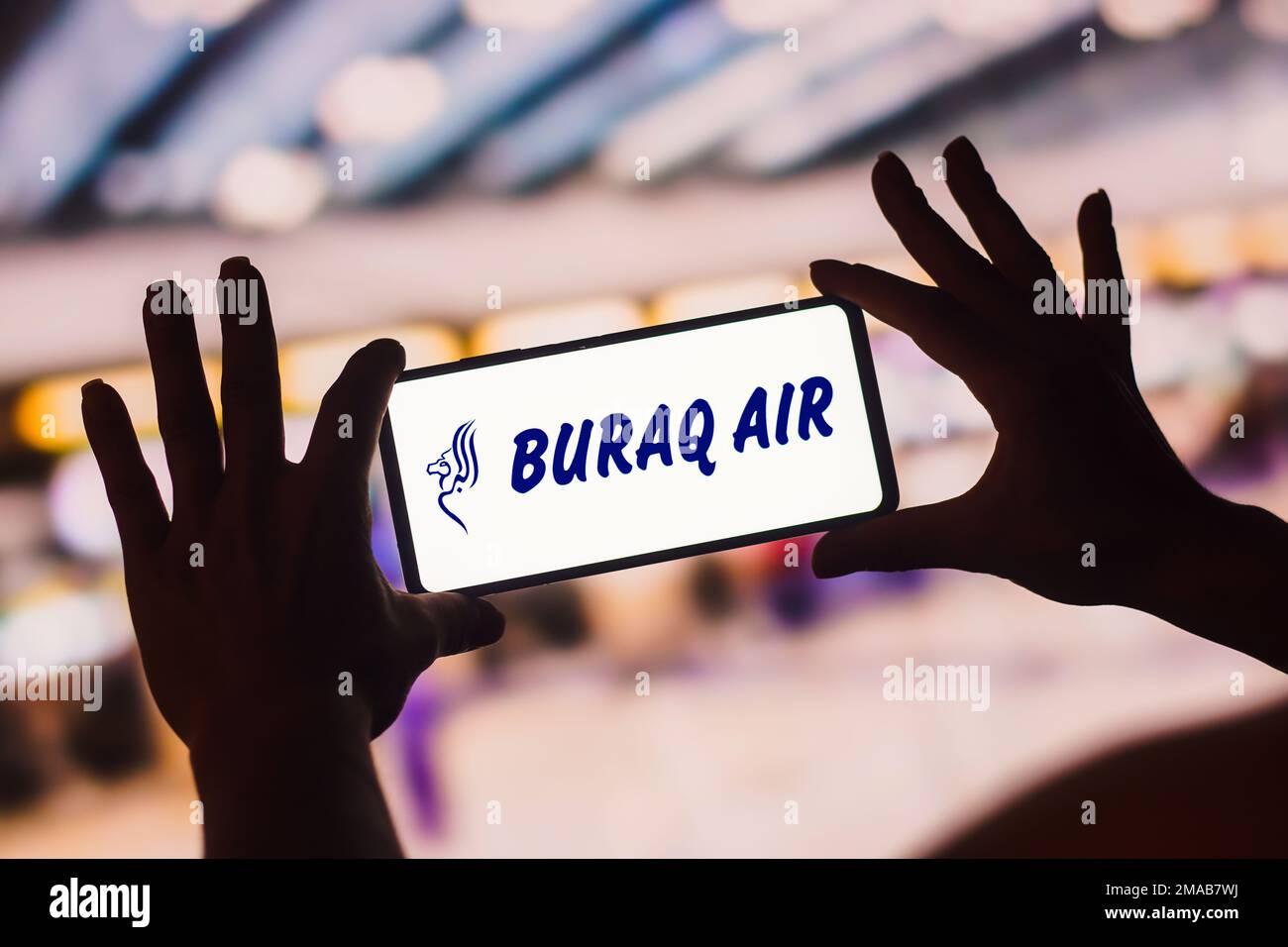 Brazil. 19th Jan, 2023. In this photo illustration, the Buraq Air logo ...