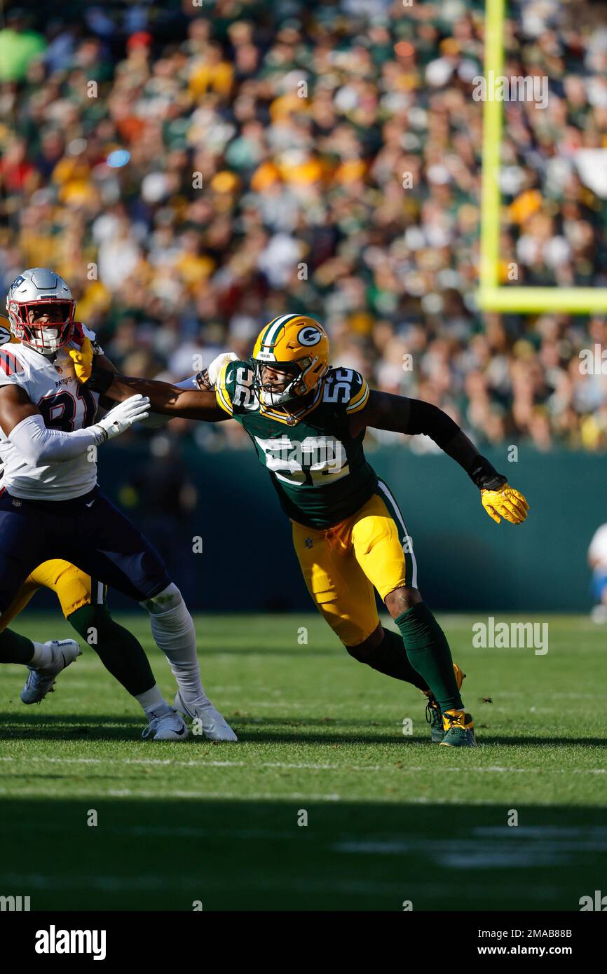 Green Bay Packers linebacker Rashan Gary (52) plays defense during an ...