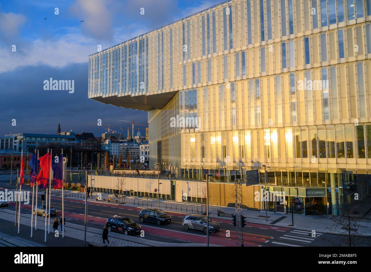 The exterior of Deichman Bjørvika, the municipal public library in Oslo ...