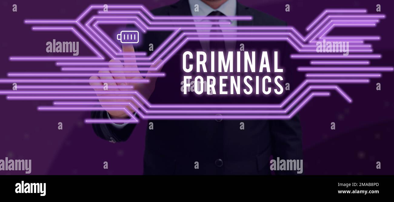 Sign displaying Criminal Forensics. Business showcase Federal Offense ...