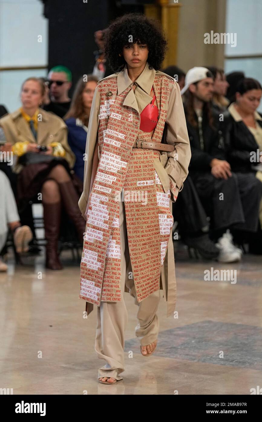 A model wears a creation for Rokh's ready-to-wear Spring/Summer 2023 ...