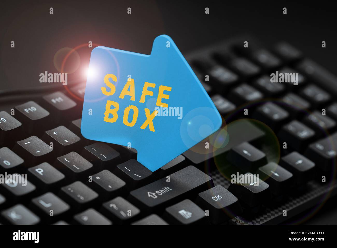 Sign displaying Safe Box. Business overview A small structure where you ...