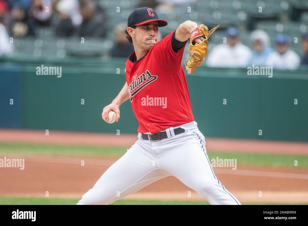 Cleveland Guardians starting pitcher Shane Bieber delivers against the ...