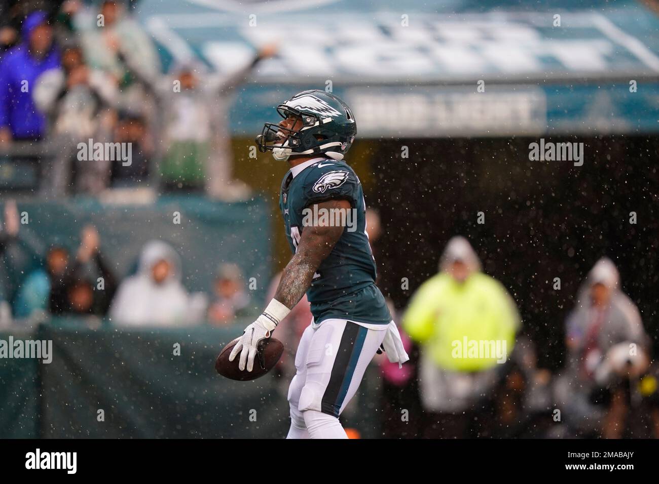 Philadelphia Eagles' Kenneth Gainwell plays during an NFL football game ...