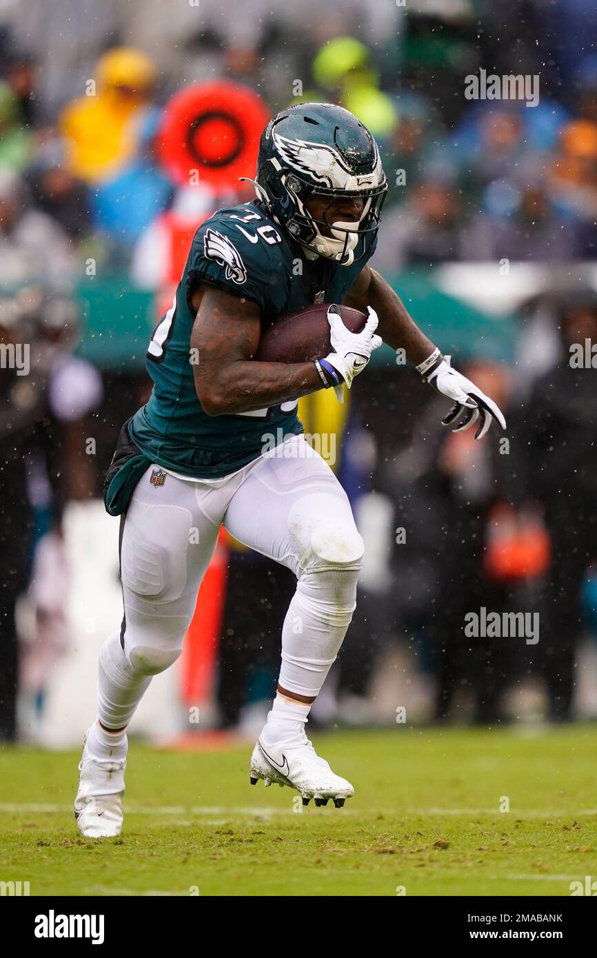 Philadelphia Eagles' Miles Sanders plays during an NFL football game ...
