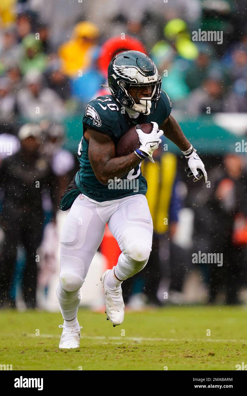 Philadelphia Eagles' Miles Sanders plays during an NFL football game ...