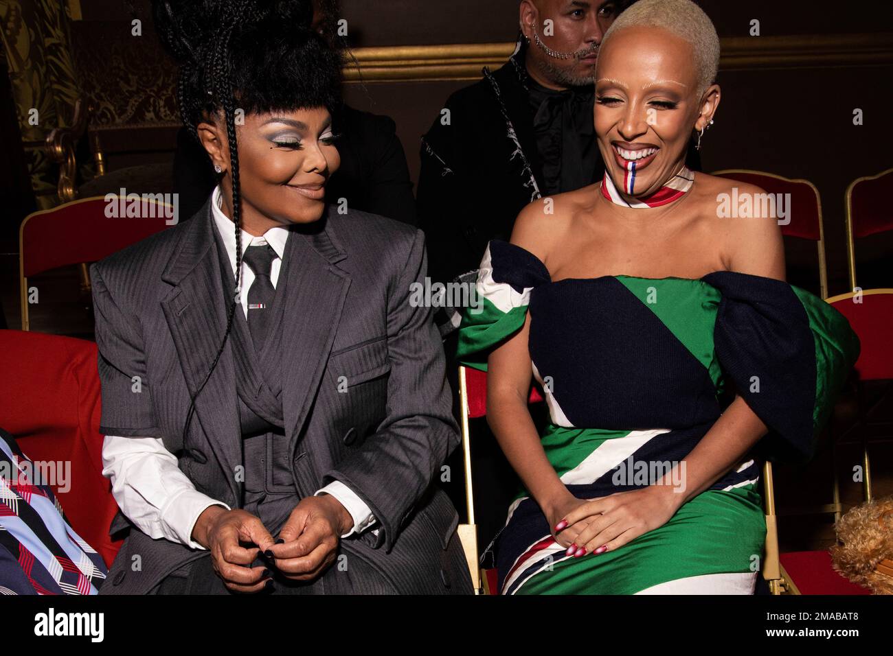 Janet Jackson and Doja Cat attend the Thom Browne ready-to-wear Spring ...