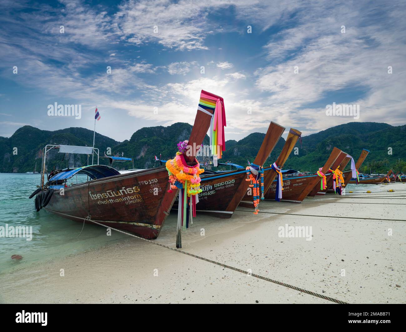 Phi Phi Island, Krabi, Thailand. December 5, 2022. The famous Ton Sai ...