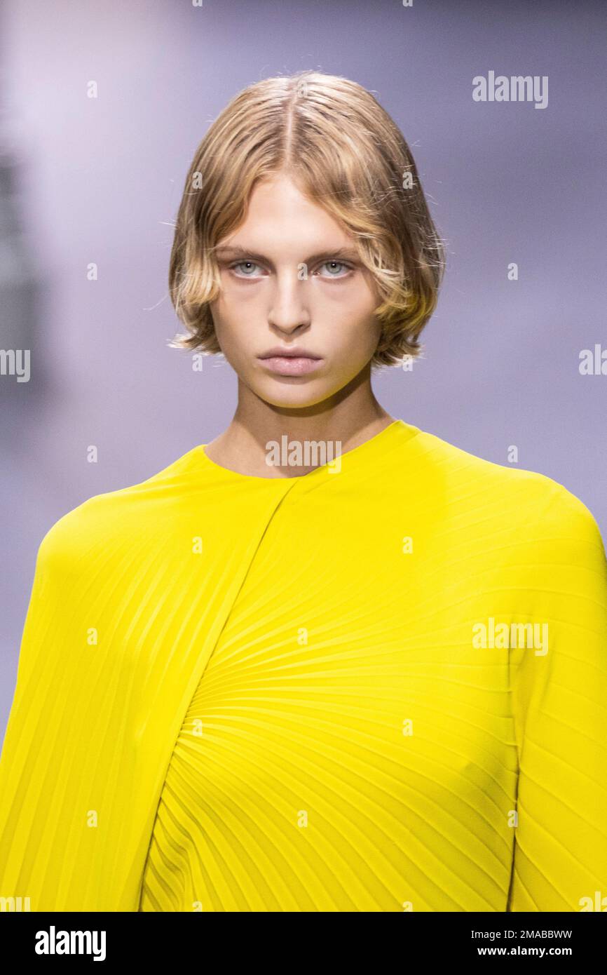 A model wears a creation for the Valentino ready-to-wear Spring/Summer ...