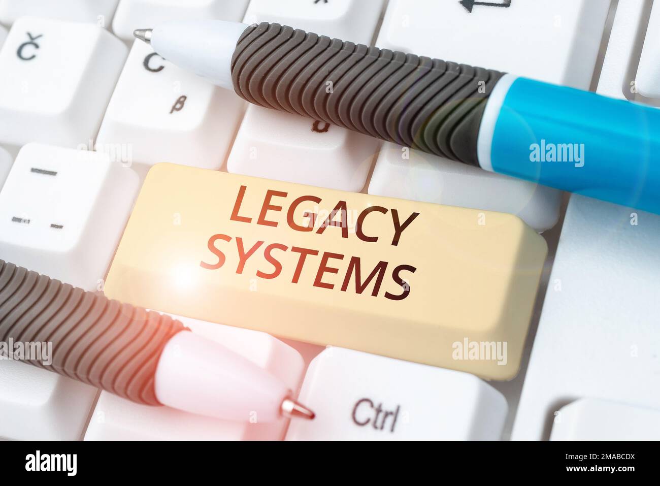 Writing displaying text Legacy Systems. Business idea old method ...