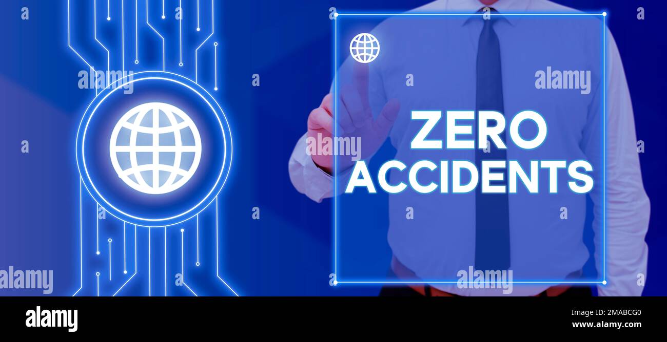 Sign displaying Zero Accidents. Conceptual photo important strategy for ...