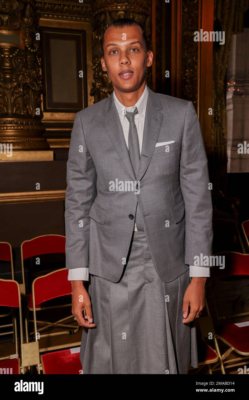 Stromae attends the Thom Browne ready-to-wear Spring/Summer 2023 ...