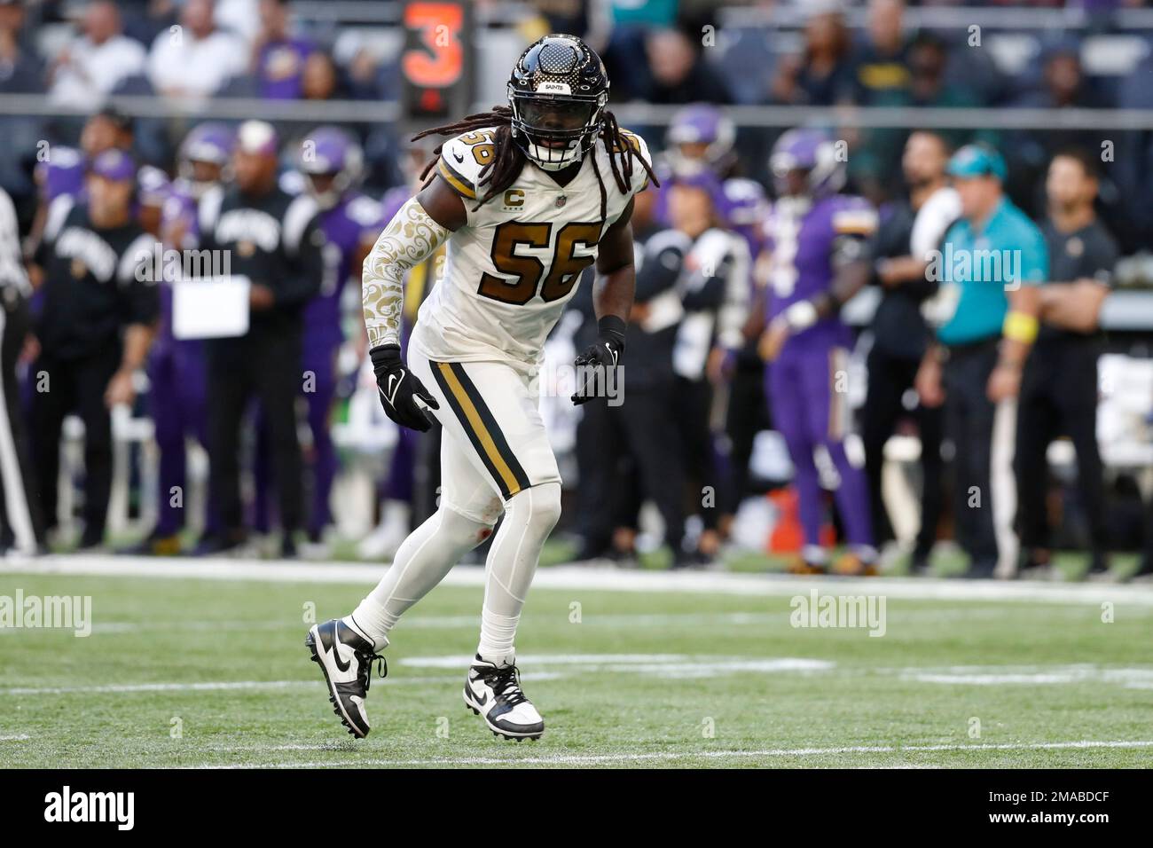 New Orleans Saints linebacker Demario Davis (56) in action during an ...