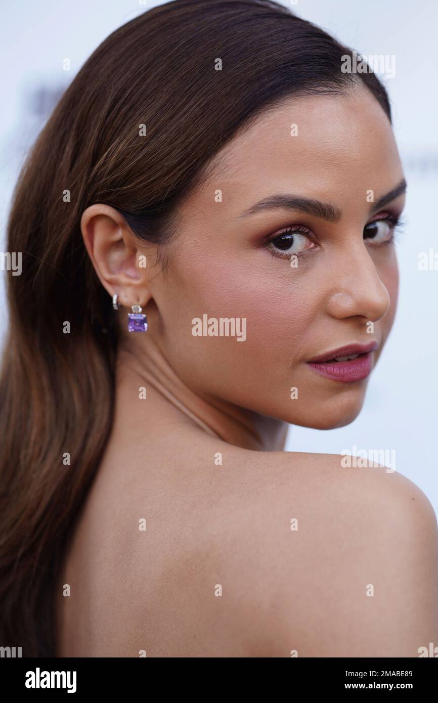 Aimee Carrero arrives at the Imagen Awards on Sunday, Oct. 2, 2022, at LA Plaza de Cultura y ...