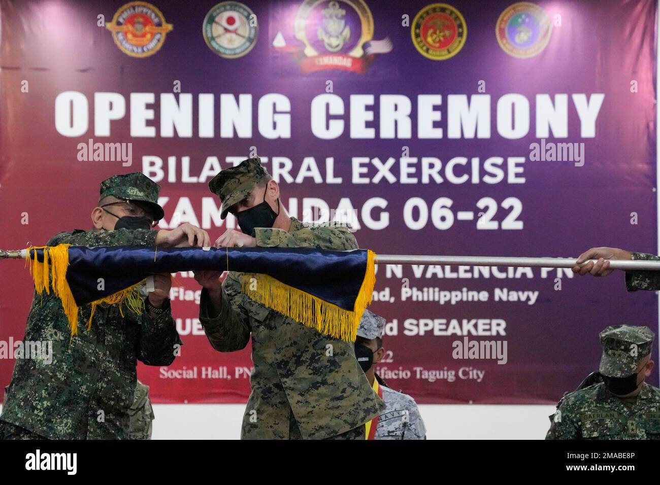 Philippine Navy Marine Brig. Gen. Raul Jesus Caldez, left, and U.S ...