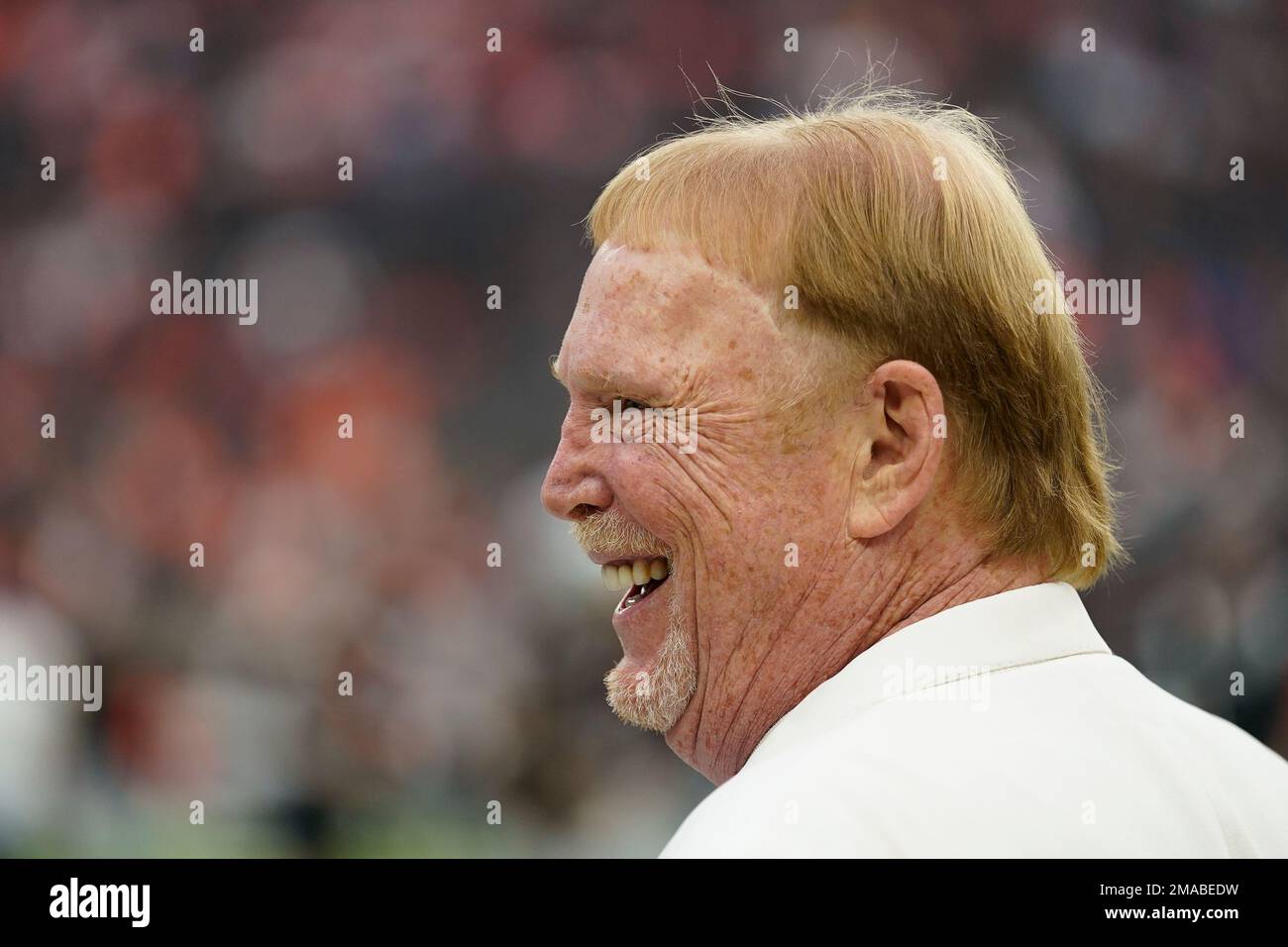 Las Vegas Raiders owner Mark Davis looks on before an NFL football game ...