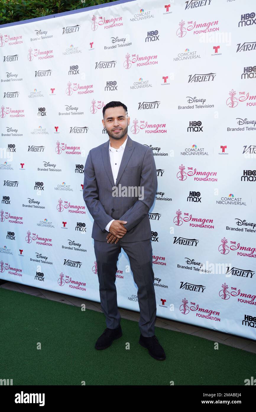 Gabriel Chavarria arrives at the Imagen Awards on Sunday, Oct. 2, 2022, at LA Plaza de Cultura y ...