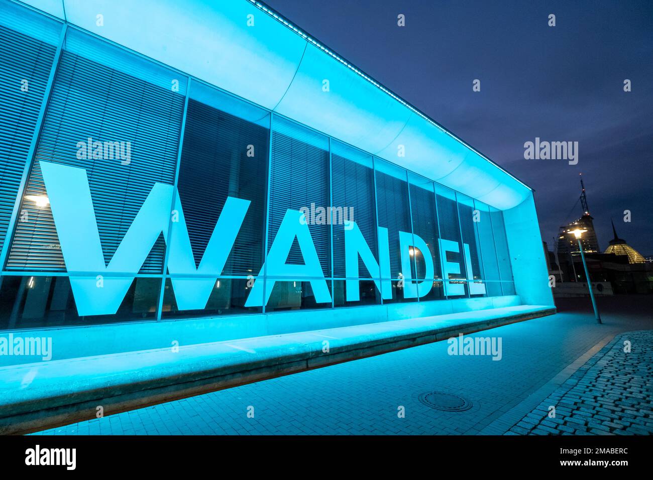 04.11.2021, Germany, Bremen, Bremerhaven - Light installation FRAME ...
