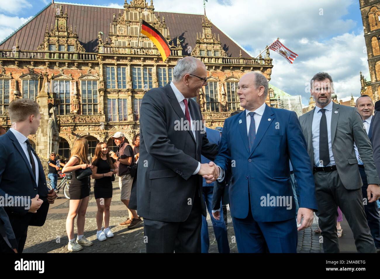 04.07.2022, Germany, Bremen, Bremen - Prince Albert II of Monaco ...