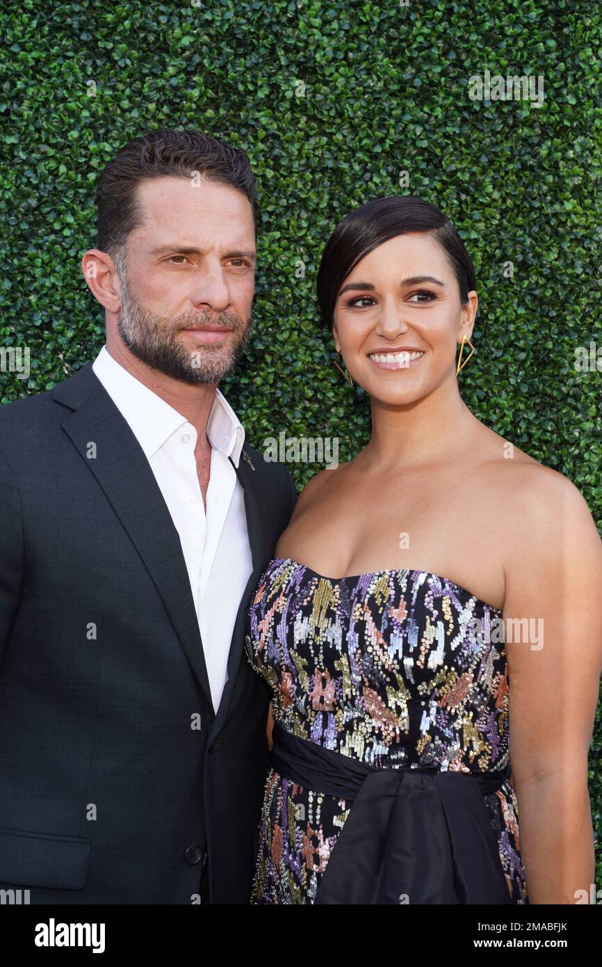 David Fumero, left, and Melissa Fumero arrive at the Imagen Awards on ...