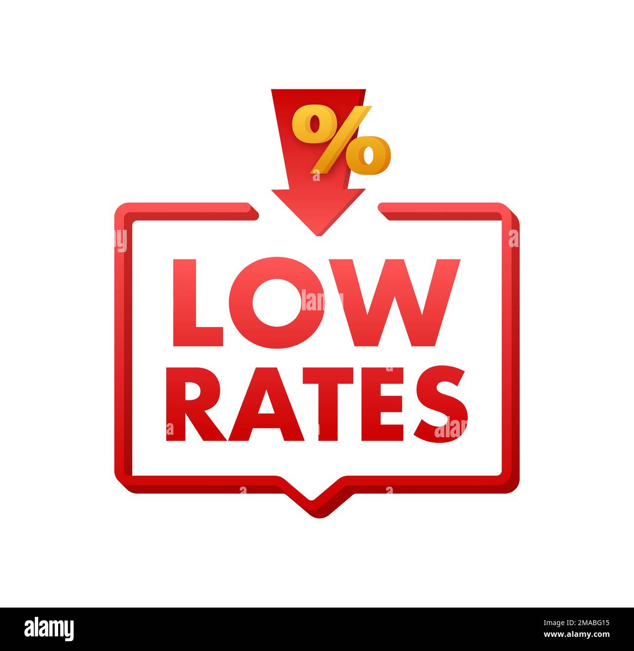 Low rates. Percent down. Cost rate. Vector stock illustration Stock ...