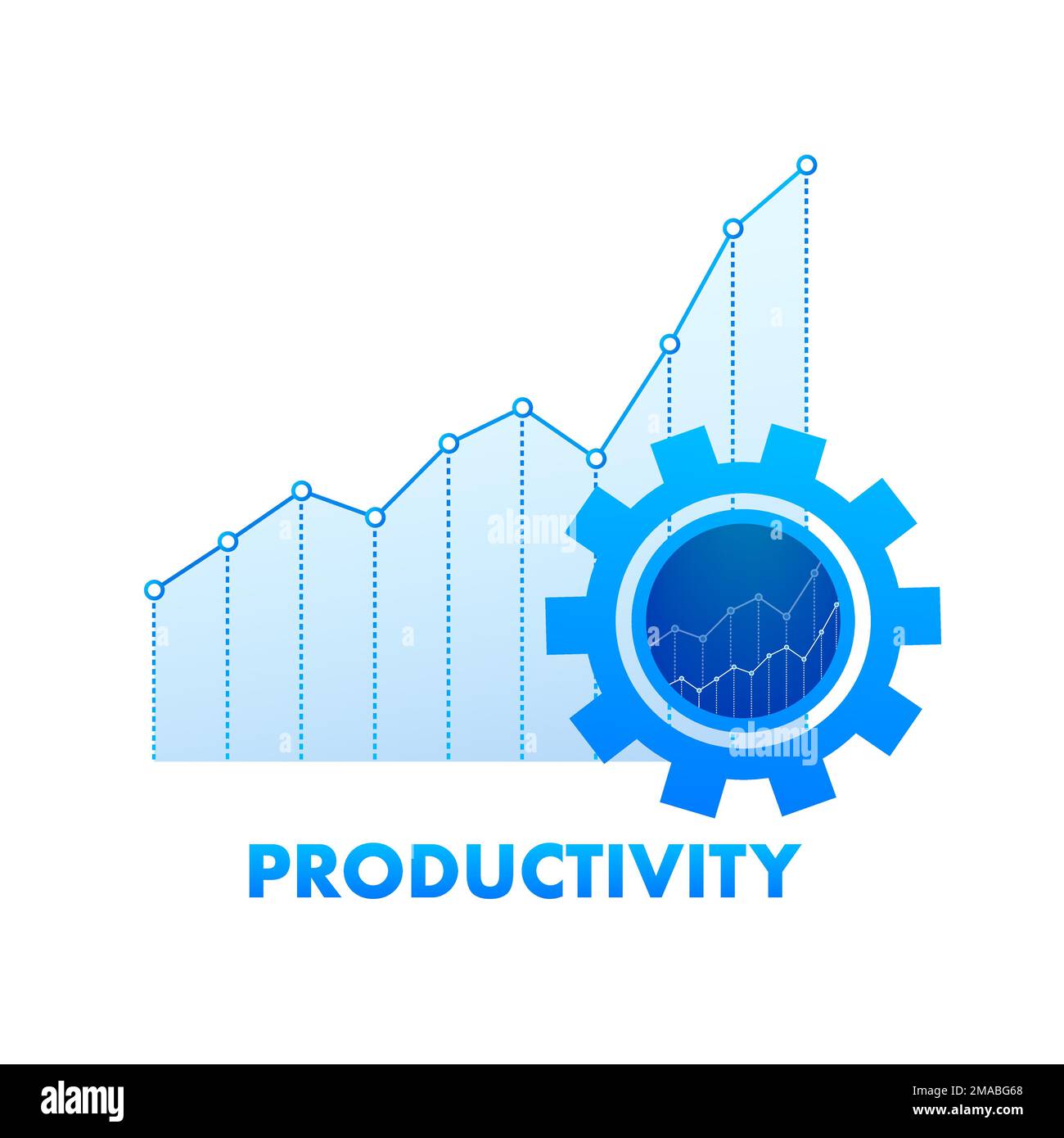 Productivity icon, Process strategy. Growing Graph. Vector stock ...