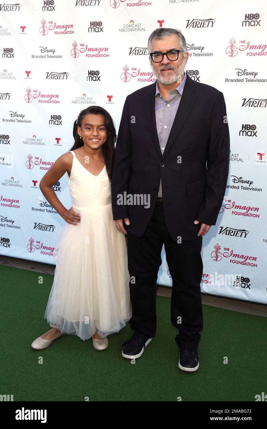 Summer Rose Castillo, left, and Jorge Aguirre arrive at the Imagen Awards on Sunday, Oct. 2 ...