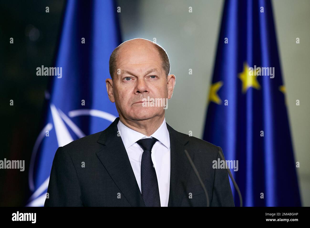 01.12.2022, Germany, Berlin, Berlin - Chancellor Olaf Scholz at a press ...