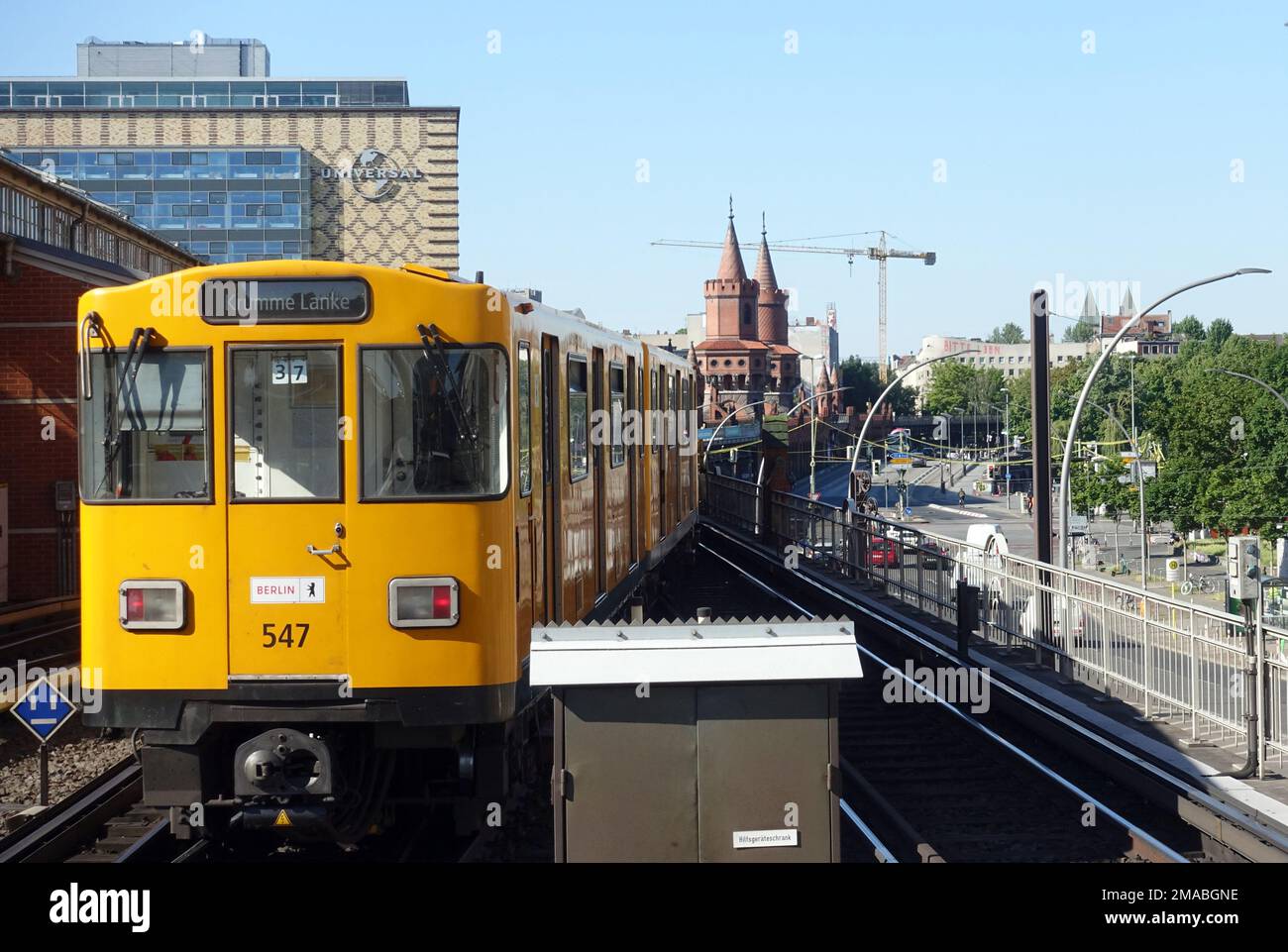 03.06.2022, Germany, , Berlin - Subway of line 3 at the height of ...