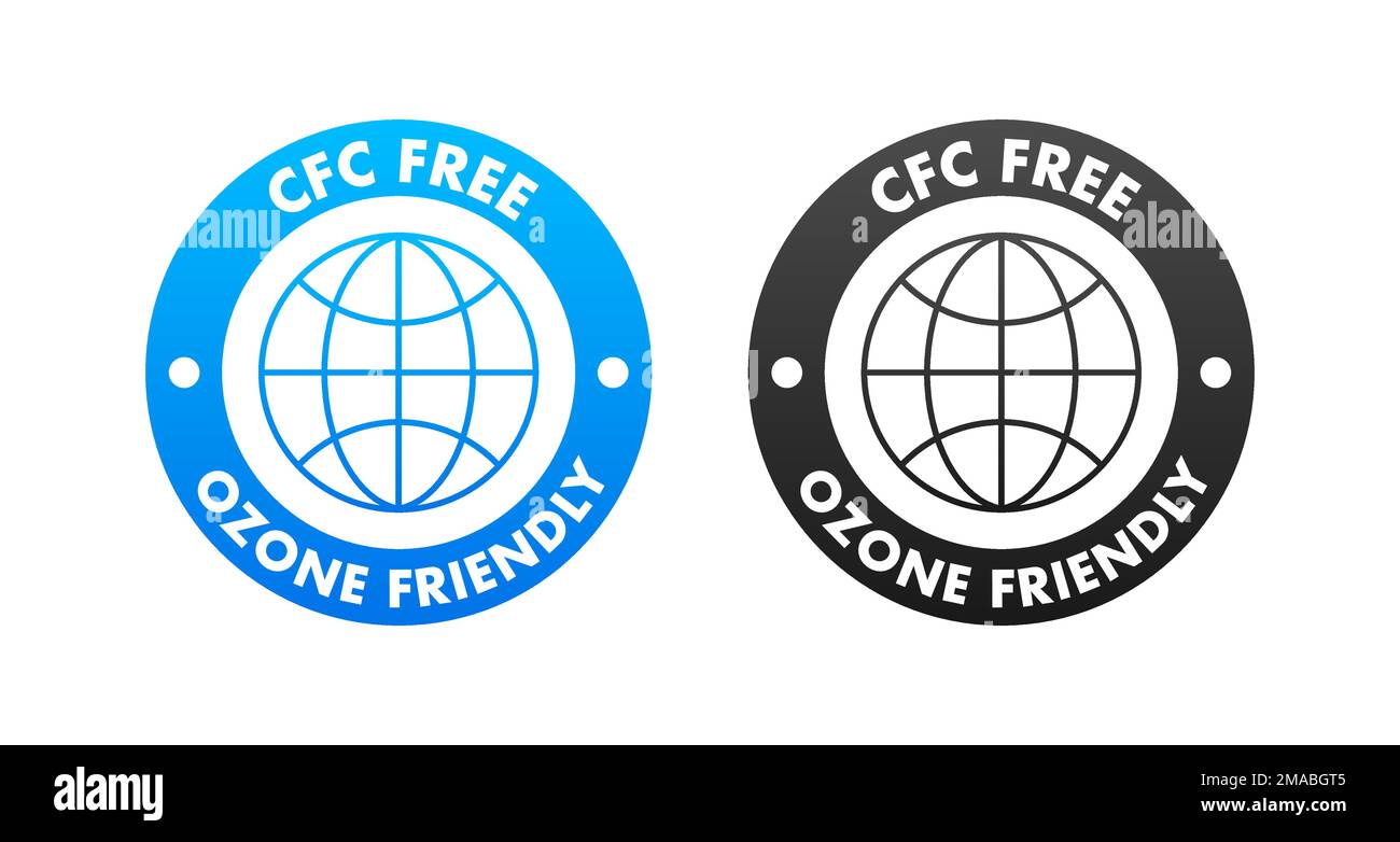 CFC free sign. Chlorofluorocarbons or freon. Vector illustration Stock ...