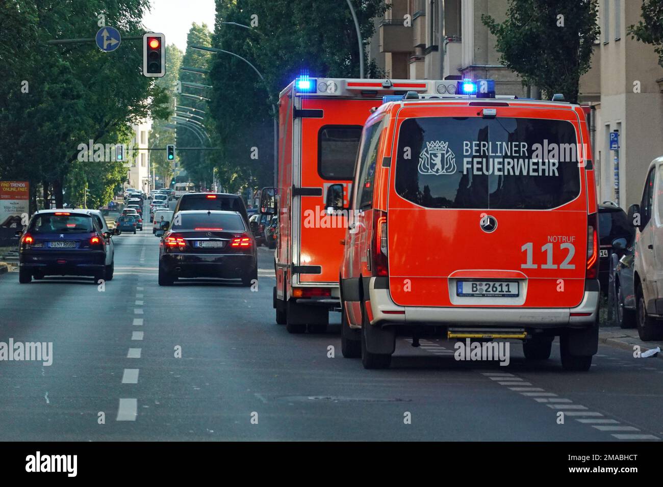 27.06.2022, Germany, , Berlin - Emergency ambulance and ambulance of ...