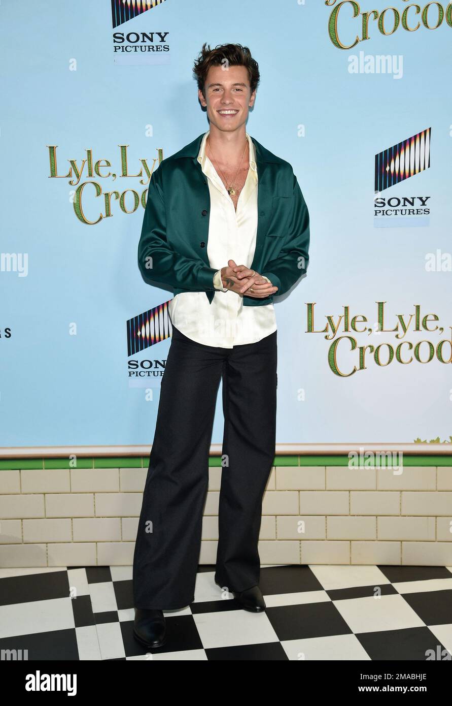 Shawn Mendes attends the premiere of "Lyle, Lyle, Crocodile" at AMC ...