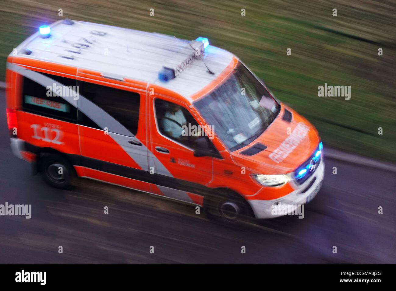 15.11.2022, Germany, , Berlin - Emergency ambulance of the Berlin fire ...