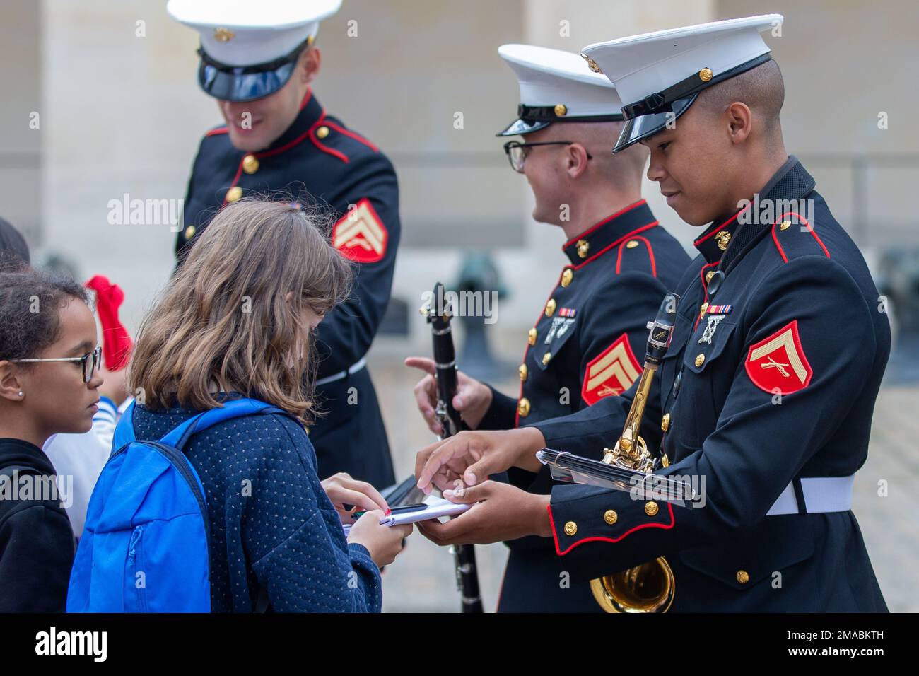 U.S. Marine Corps Lance Cpl. Camren Britt, a saxophone instrumentalist with the 2d Marine ...