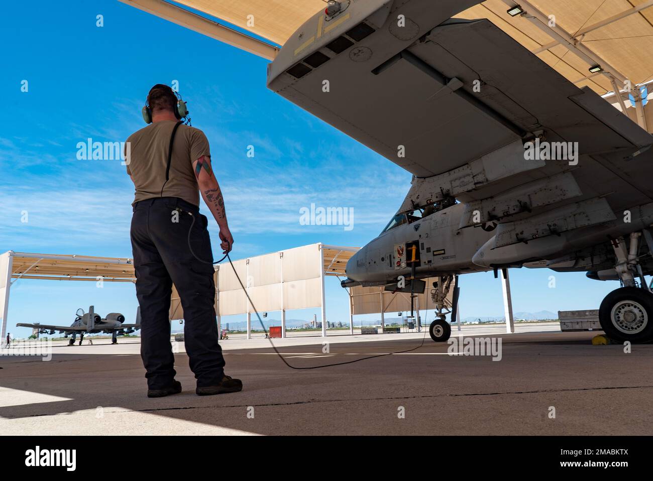 Senior Airman Christopher Debolt, an A-10 Thunderbolt II crew chief ...