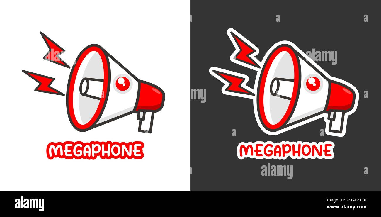 Megaphone speaker cute kawaii cartoon vector icon concept. Flat ...
