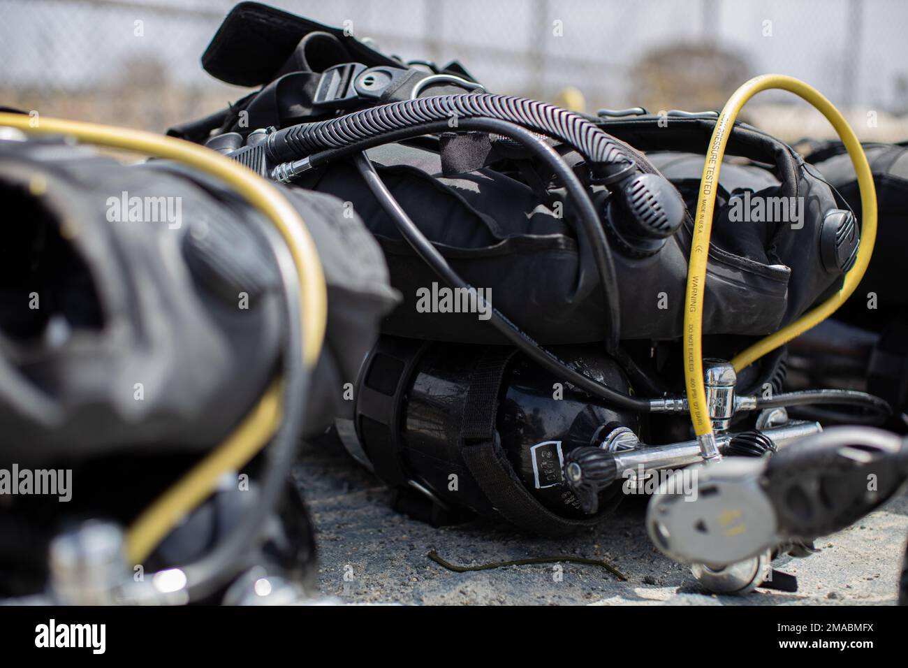 MK-25 Underwater Breathing Apparatus systems are staged as U.S. Marines ...