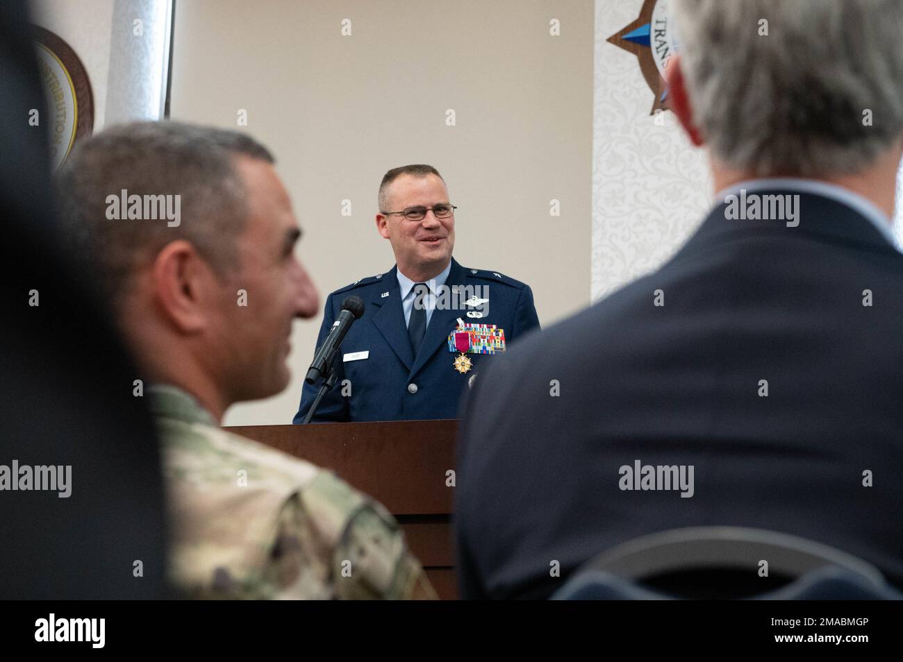 U.S. Air Force Brig. Gen. Daniel DeVoe, outgoing 618th Air Operations ...