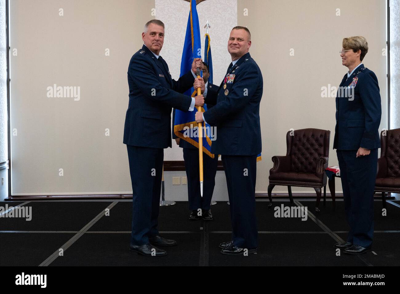 U.S. Air Force Brig. Gen. Daniel DeVoe, outgoing 618th Air Operations ...