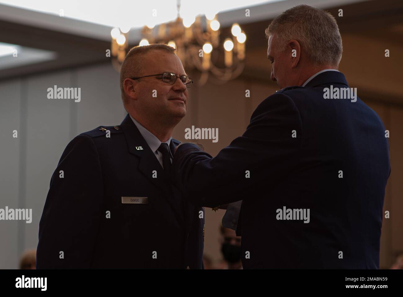 U.S. Air Force Brig. Gen. Daniel DeVoe, outgoing 618th Air Operations ...