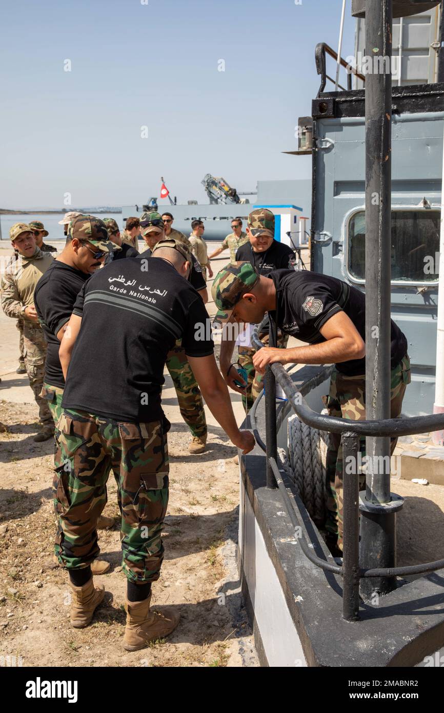 BIZERTE, Tunisia (May 24, 2022) Tunisian National Guard measure the ...