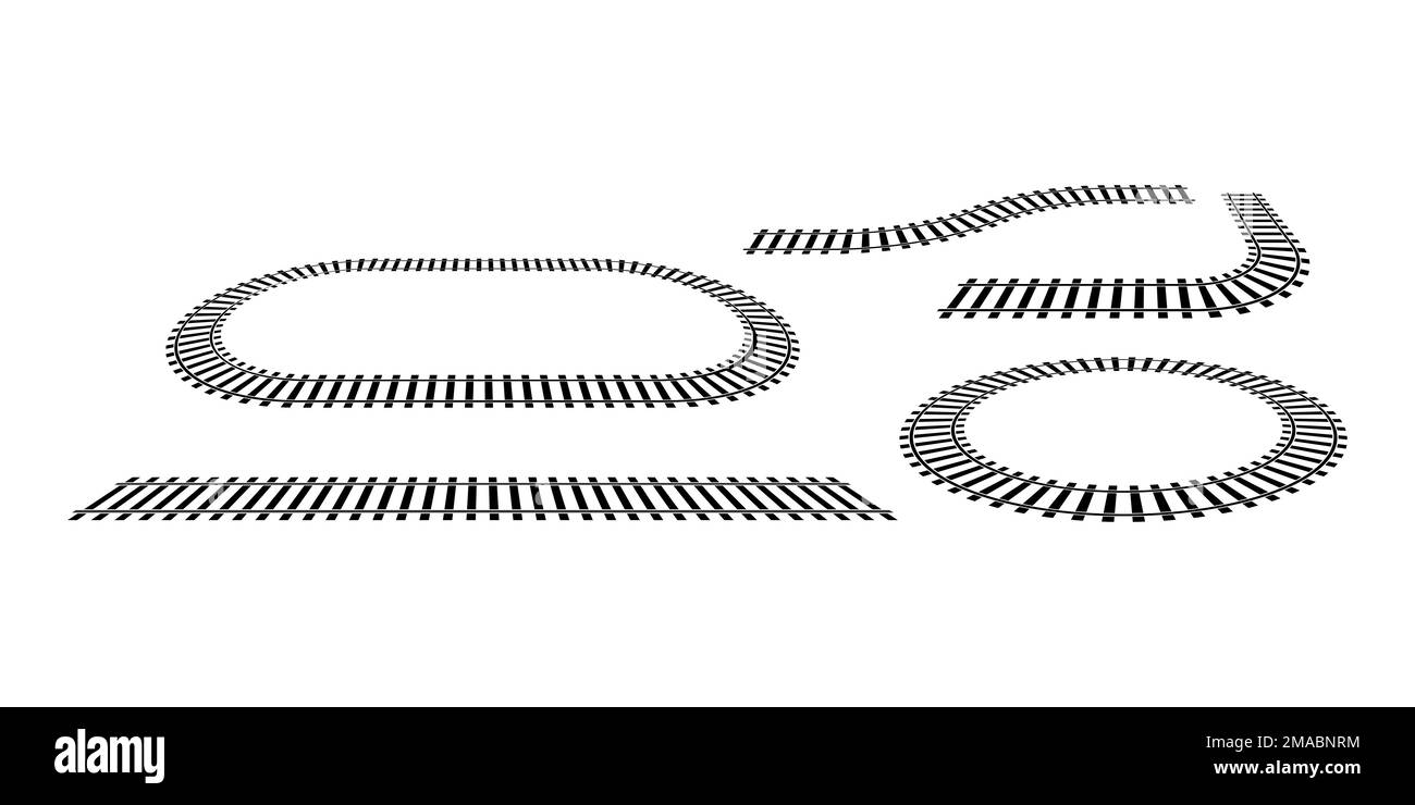 Railroad Tracks Railway Train Track Rails And Sleepers Vector Stock Illustration Stock Vector