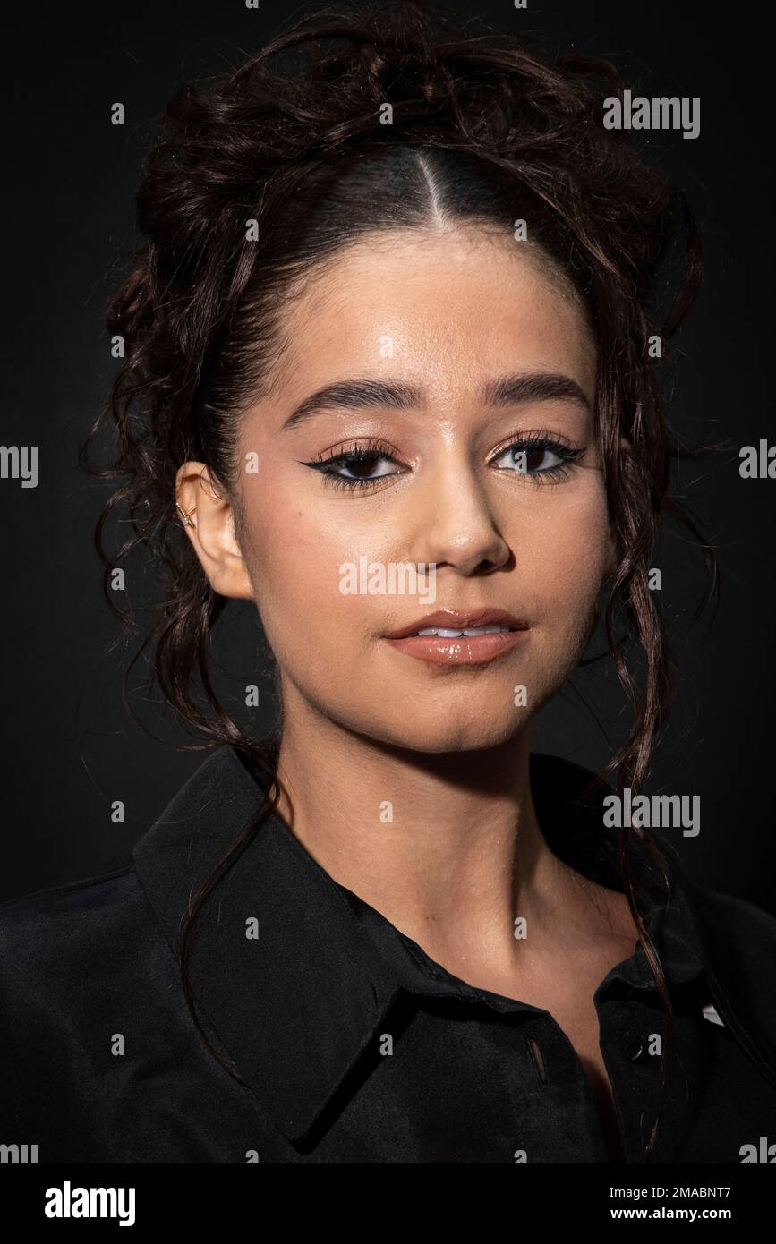 Lena Mahfouf poses for a photographer upon arrival at the Valentino ...