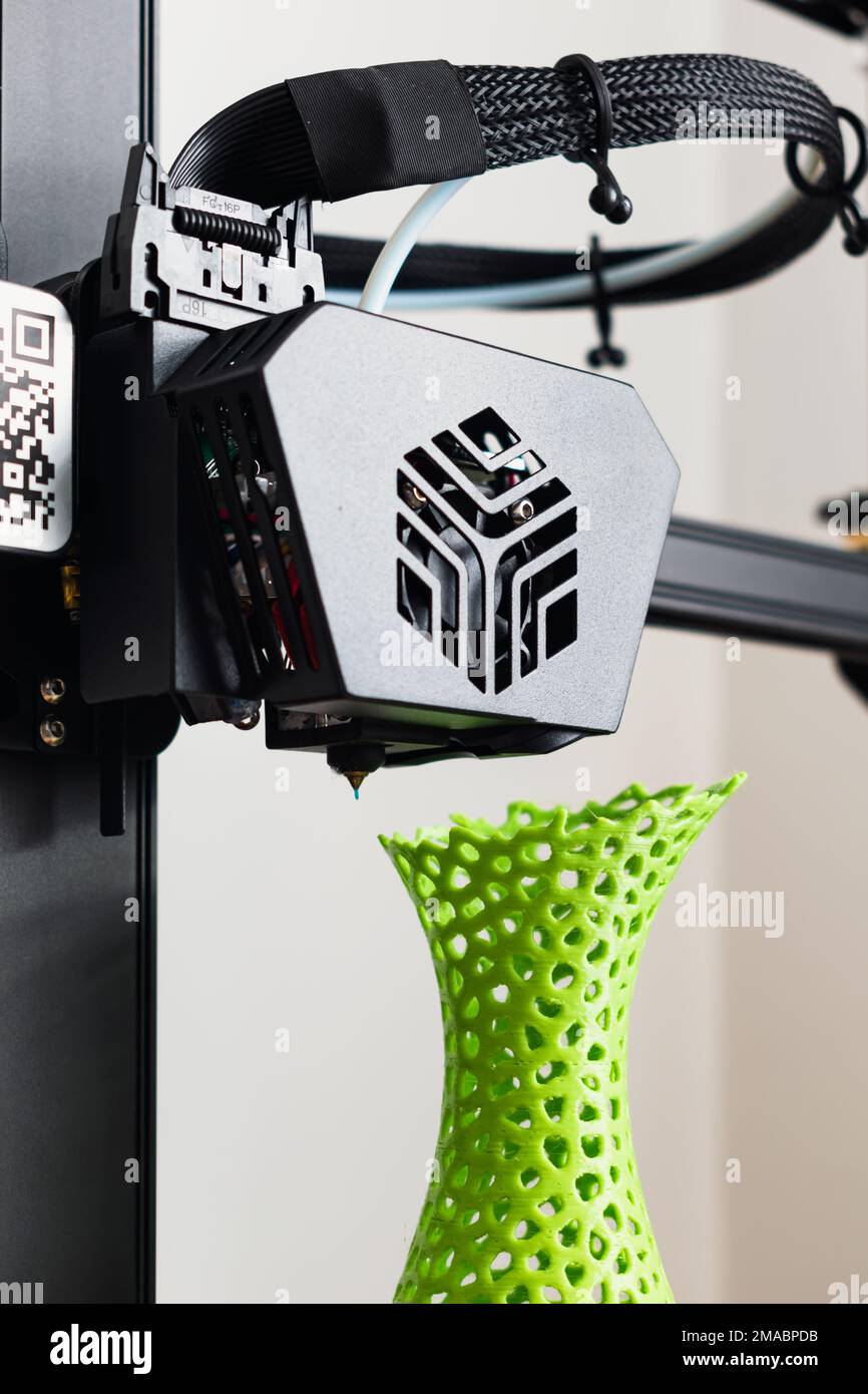 3d printer with a vase printed with pla filament Stock Photo - Alamy