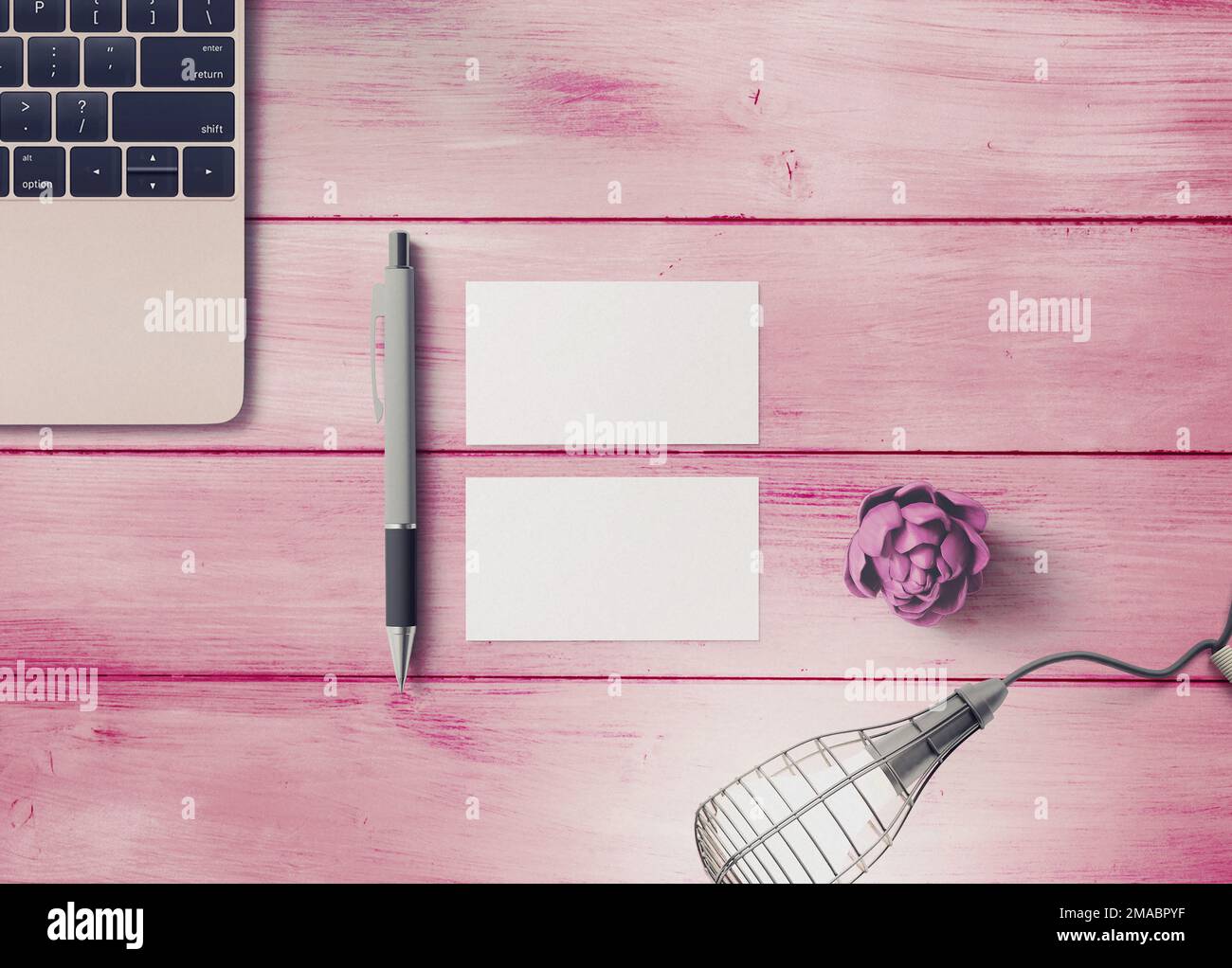 mockup of pink desk with pink wooden table Stock Photo - Alamy