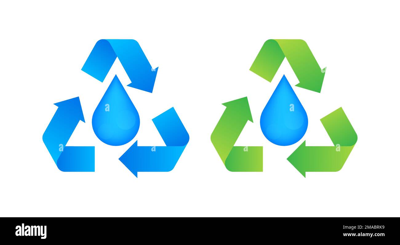 Water Recycle sign, label. Purified water. Vector stock illustration ...