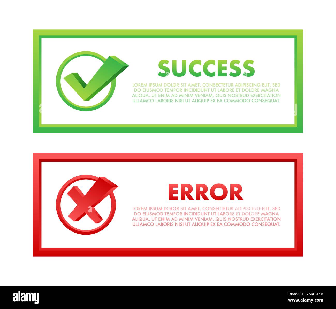 Success and Error message. Approved and Rejected UX web elements ...
